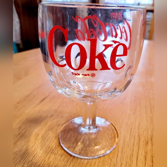 Dining | Vintage 197s Coke Ribbon Dimpled Stemmed Glass | Poshmark
